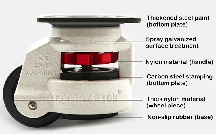 Height Adjustment Wheel Heavy Duty Retractable Caster for Workbench ...