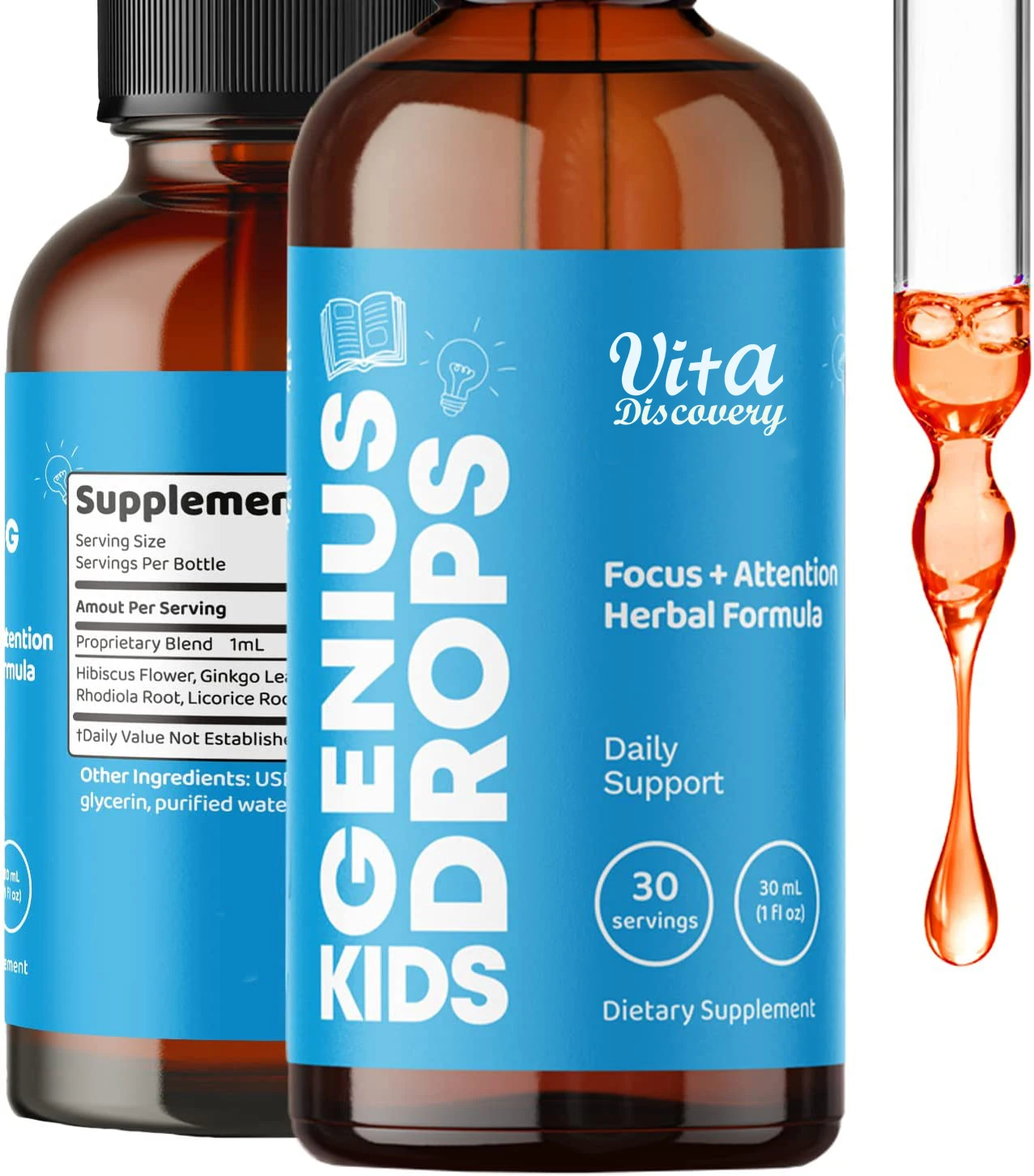 Kids Iq Drops Kids Focus Supplements Support Healthy Brain Function ...