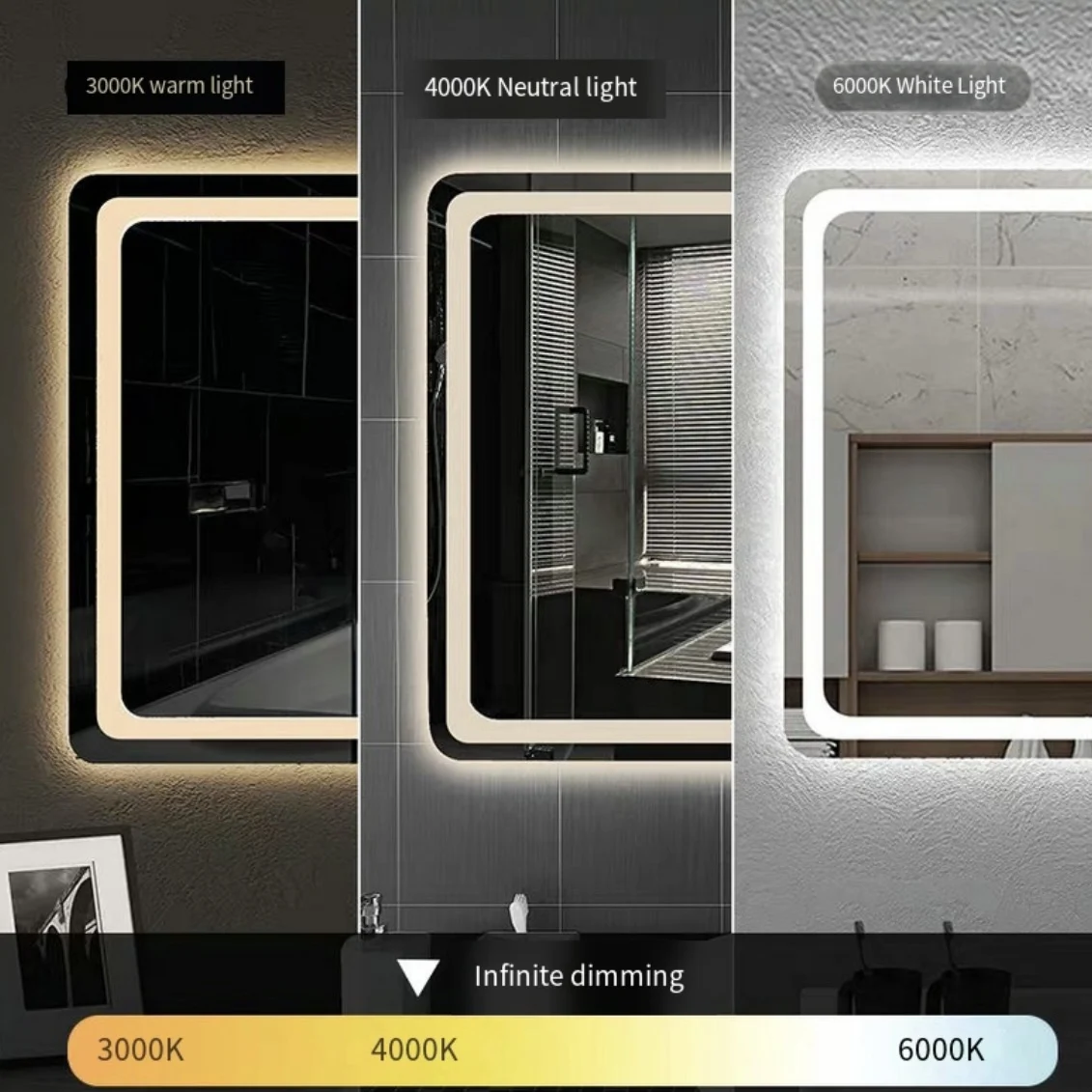 2023 Best Selling Vanity Makeup Mirror With Led Light Three Colors ...