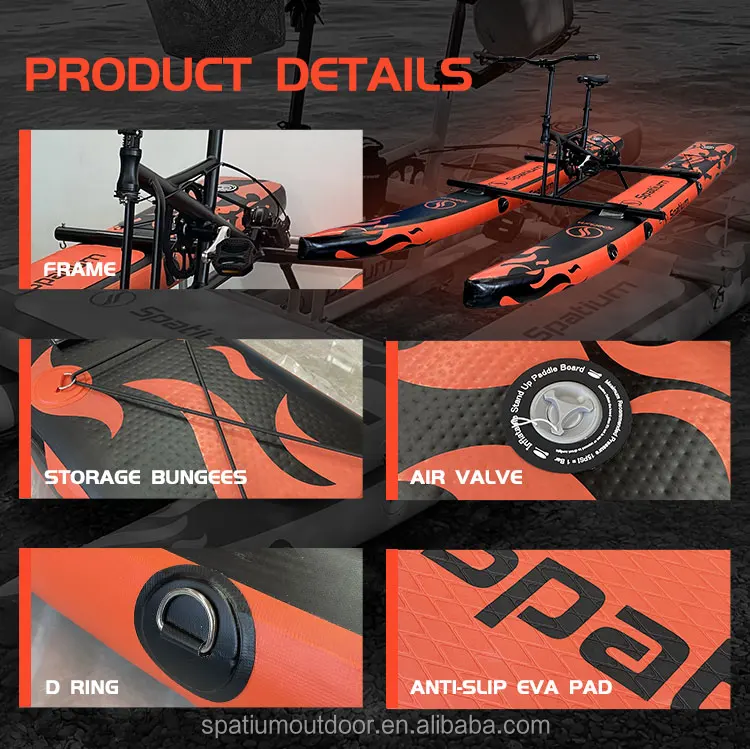 Spatium 2024 New Arrival Inflatable Hydrofoil Bike Water Bike Boat Sea Bicycle Pedal Boats For ...