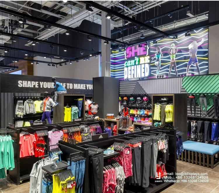Customizable Gondola Display Stands for Sportswear Stores