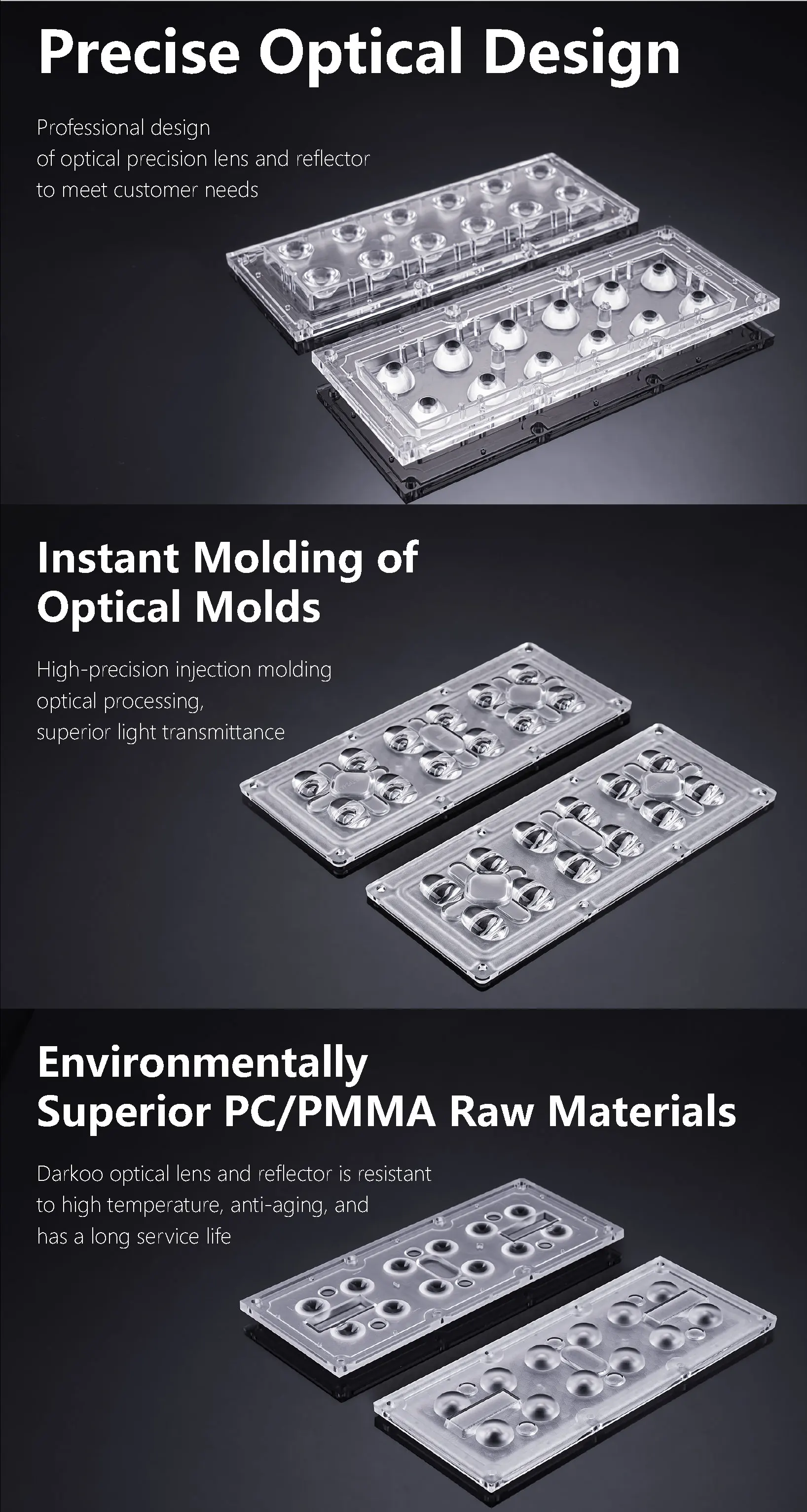12 in 1 Vertical Street Light Lens - PC-UV LED Lens Array