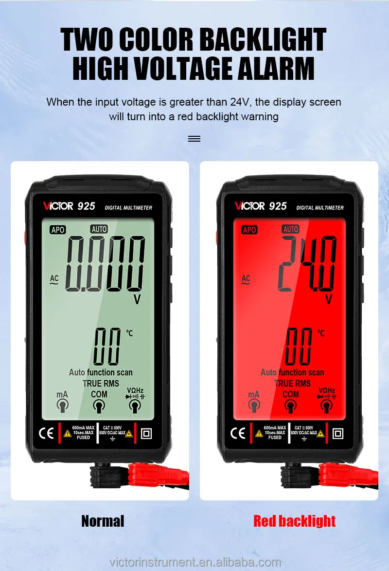 Rts Smart Digital Multimeter Victor 925 9999 Counts True Rms Auto ...