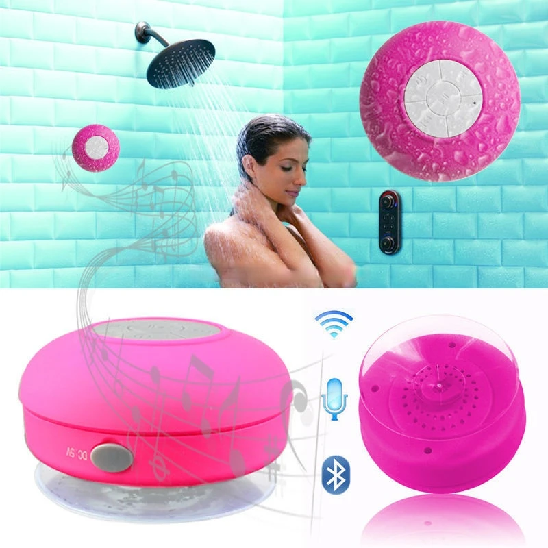 Portable Waterproof Wireless Mini BT Shower Speaker Mic