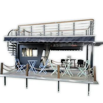 Two Storey Bar Cafe Moving Restaurant Truck Mobile Double Decker Coffee ...