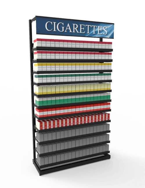Cigarette Packs Shop Stand Racks With Spring Loaded Shelf Pusher Floor ...