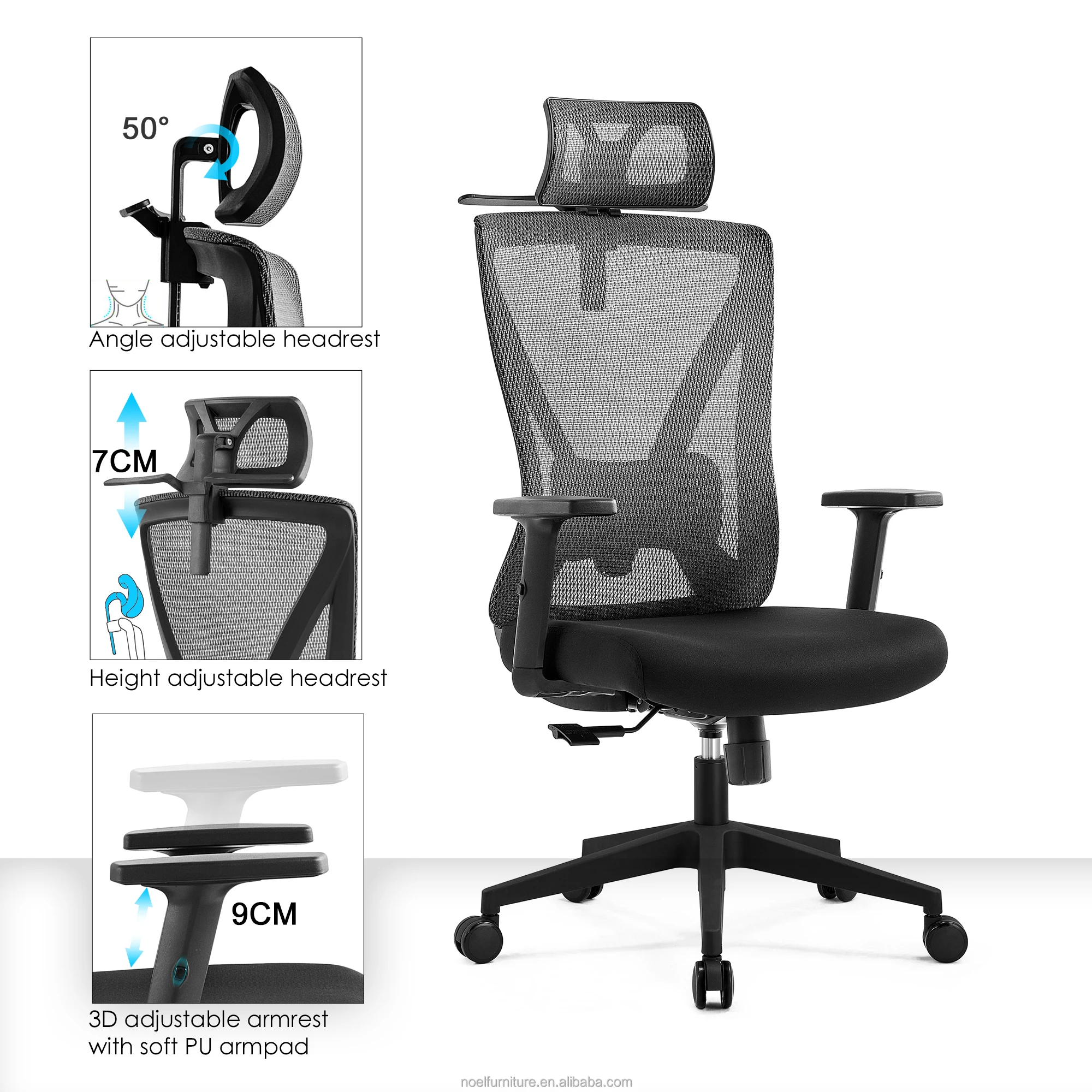 Mesh Revolving Ergonomic Task Office Chairs Guest Chaises De Bureau ...
