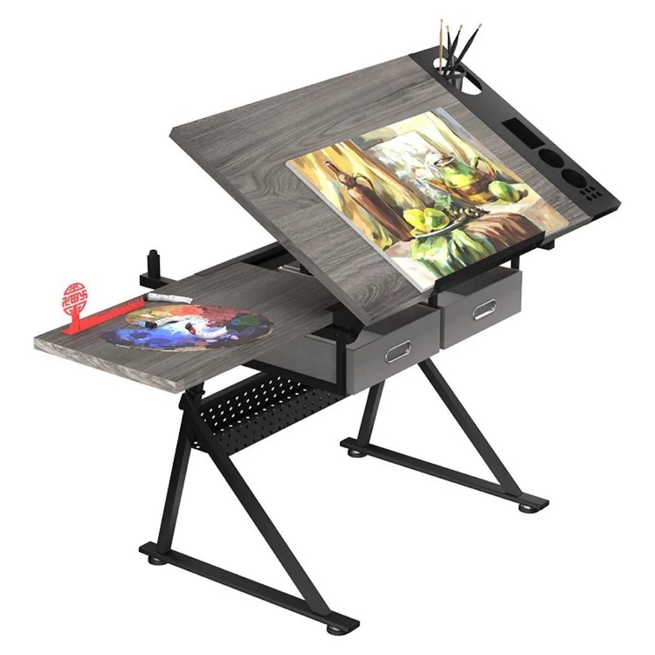 Multi-Function Drawing Table Foldable Top Working Drawing Desk| Alibaba.com