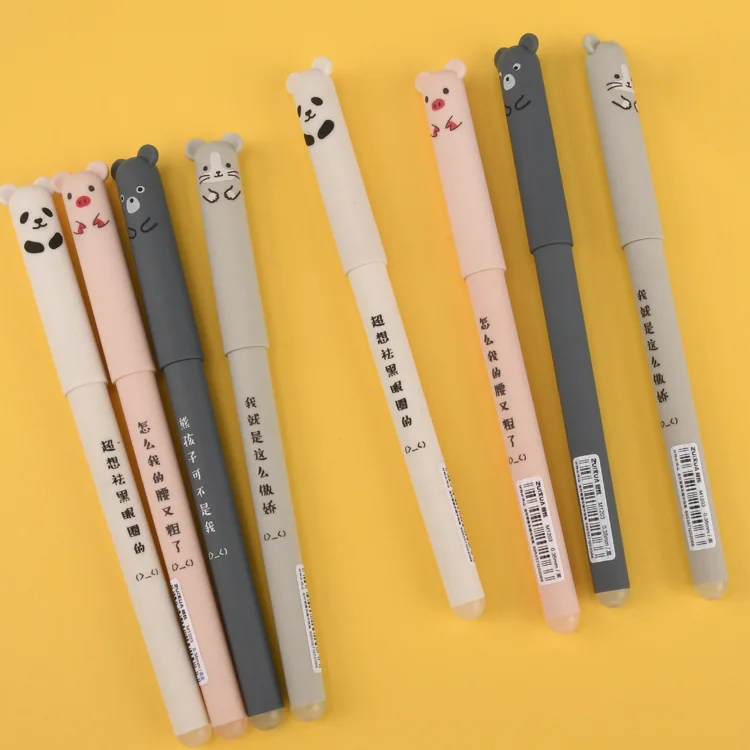 Cute Korean School Student Kids Creative Animal Erasable Gel Pens Ball ...