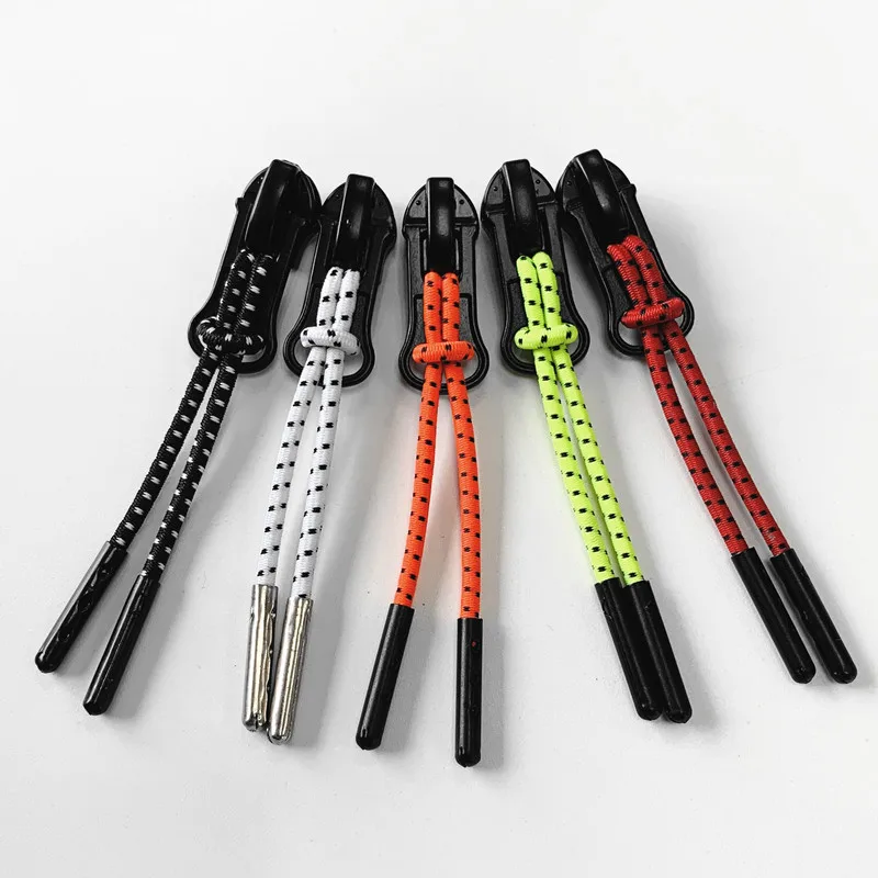 T028# Stretch Spotted Zipper Head Pulls Cord 3# 5# Nylon Waterproof Zipper Slider Puller Rope ...