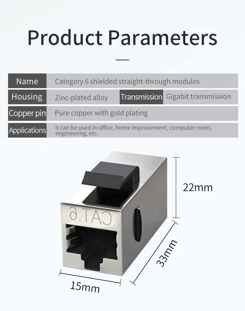 Rj45 CAT5E/CAT6/CAT6A/CAT7 Shielded Modular Female 8 Pin RJ45 network ...