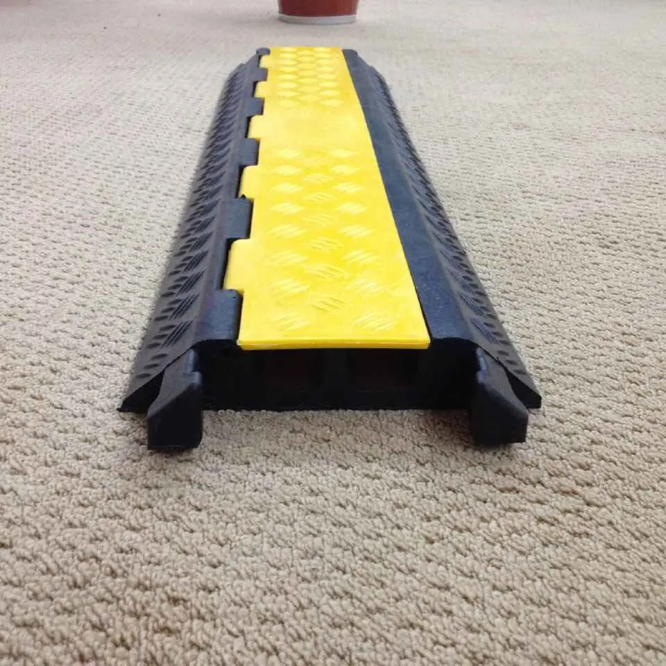 KKMARK 3-Channel Durable Heavy Duty Yellow Flexible Speed Bumps Rubber ...