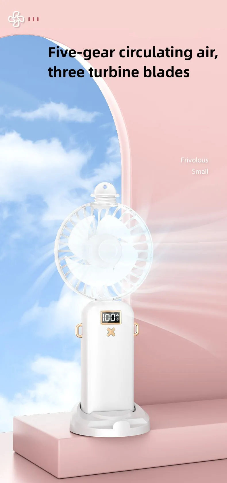 2023 Mini Folding Hand Held Digital Display Fan Aromatherapy ...