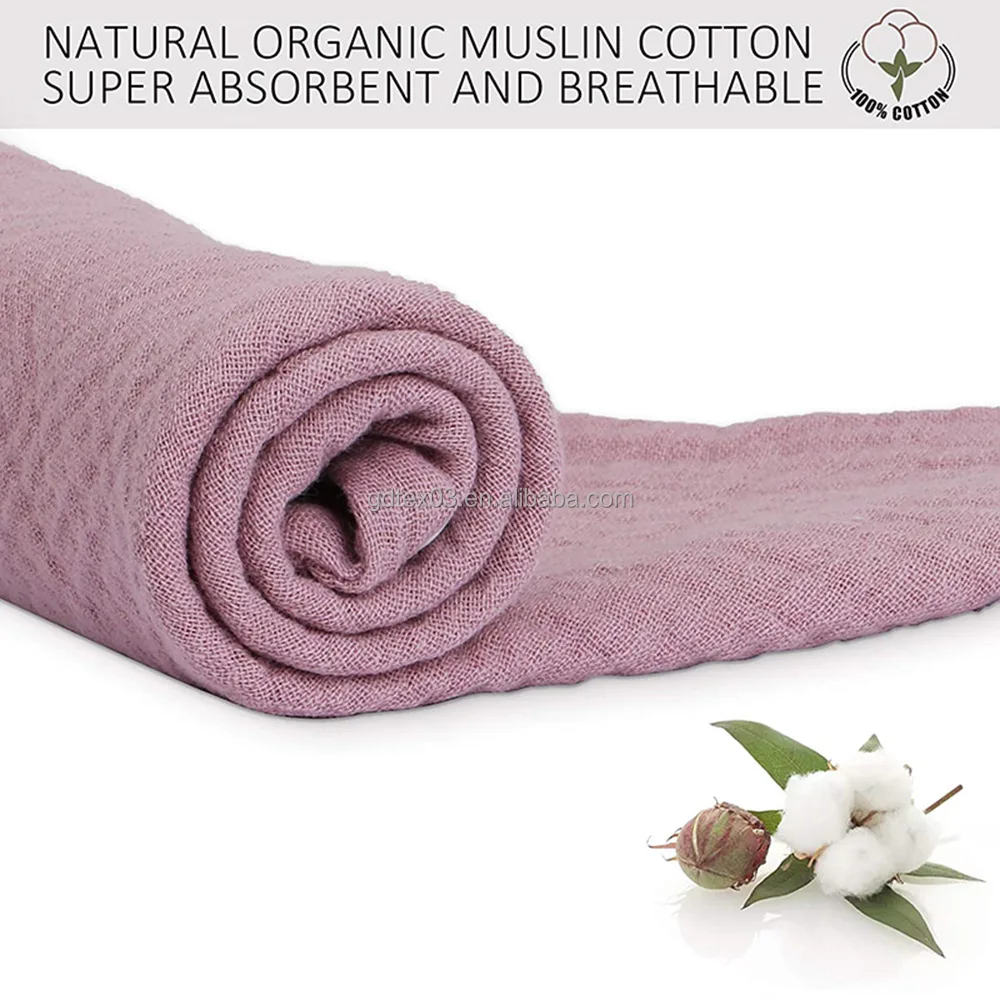 Custom Gots Super Soft 6 Layers Baby Organic Muslin Burp Solid Color ...