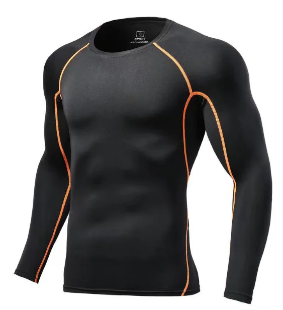 Custom Performance Flatlock Seam Gym Compression Shirts Fitness Mens ...