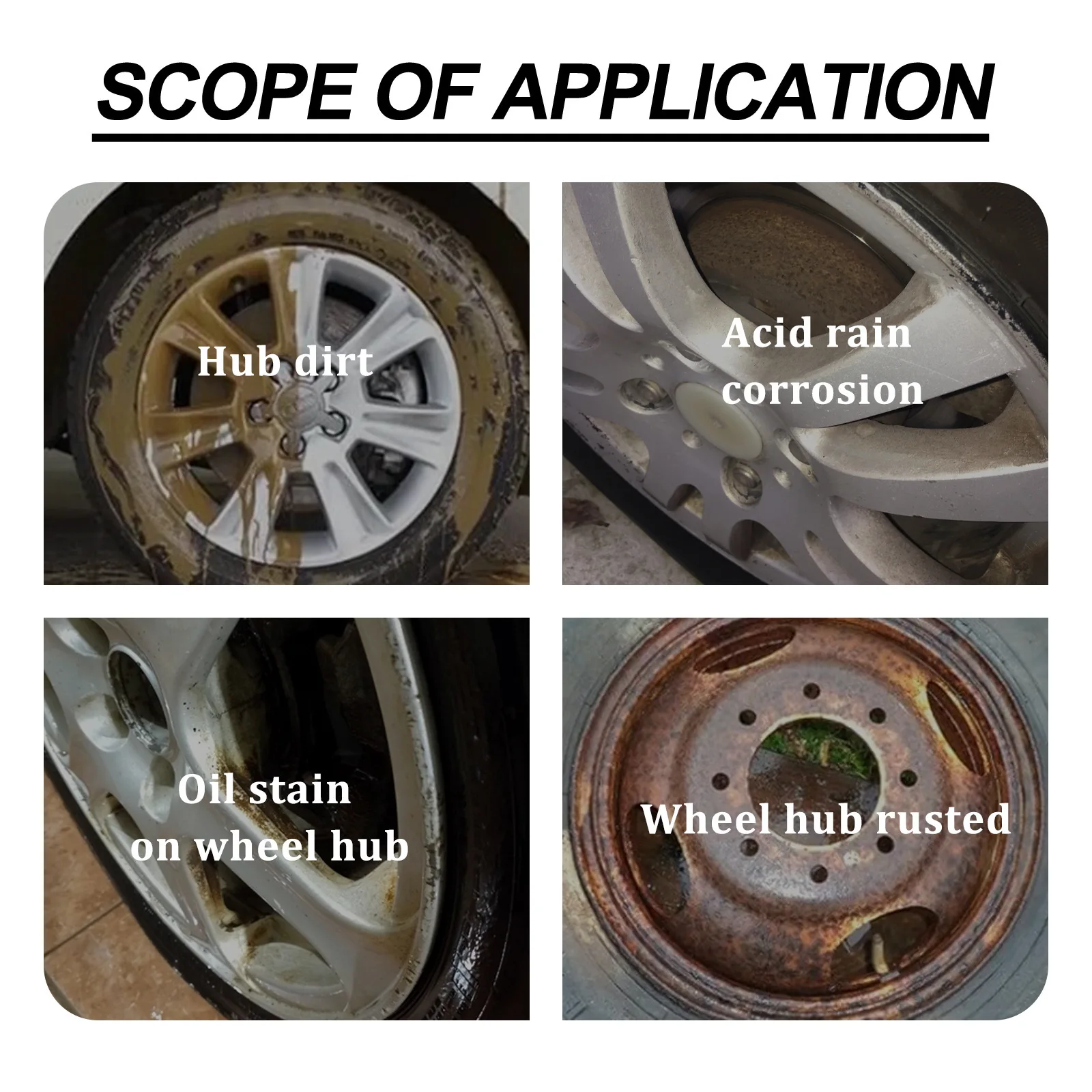Homonth Wheel Cleaner Wheel Hub Rim Clean Stains Repair Wheel Abnormal ...