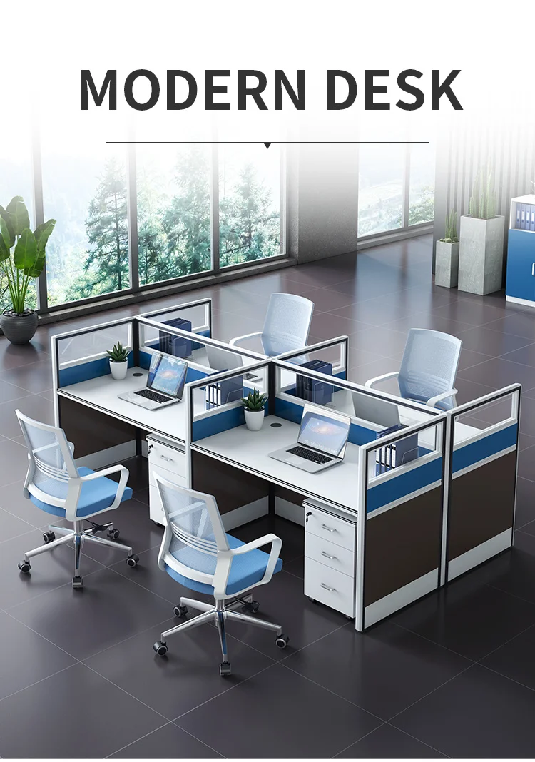 Modern Open Modular 4 Person Office Desk Furniture Design Office Table ...