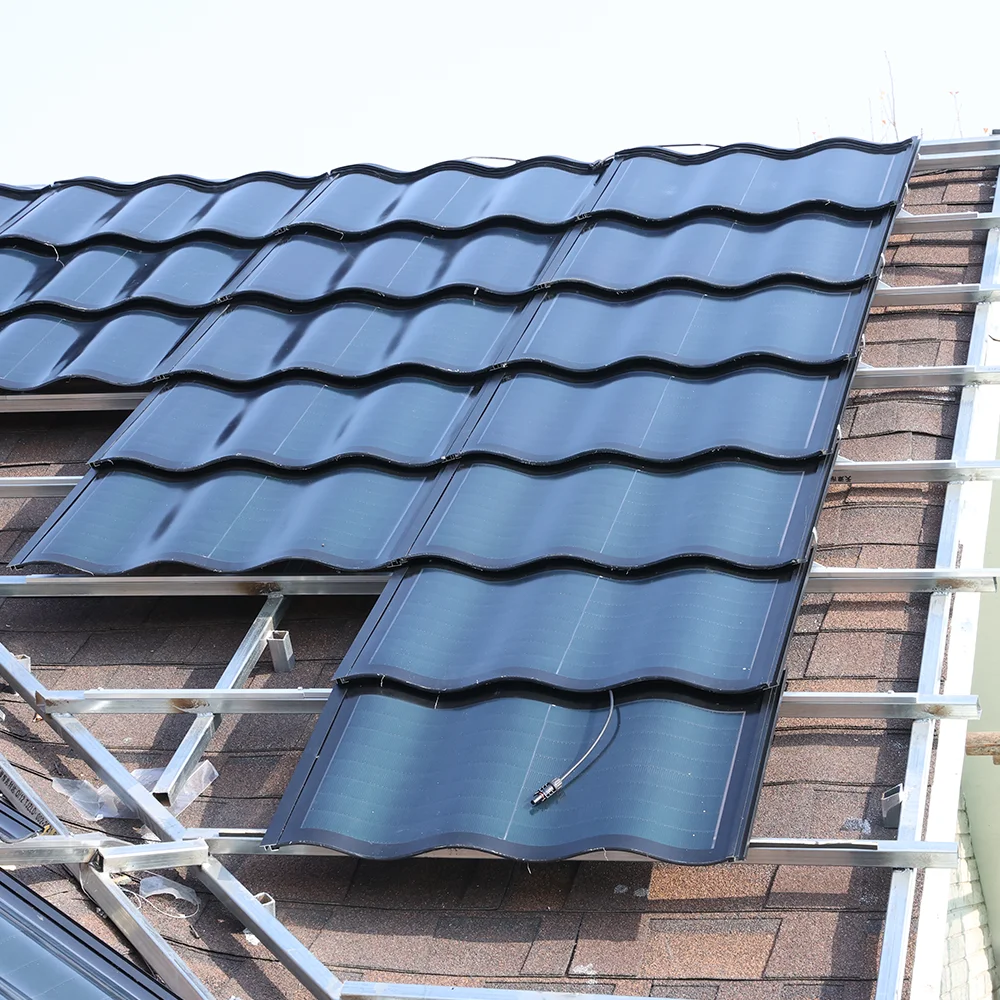 Bipv Rooftop Curved Solar Photovoltaic Shingles,Solar Power Tile,Curved Solar Tile Solar Roof ...