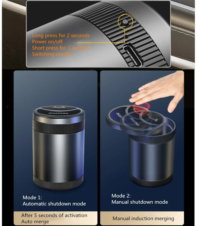 2023 New Smart Sensor Auto Open And Close Cigarette Car Ashtray With ...
