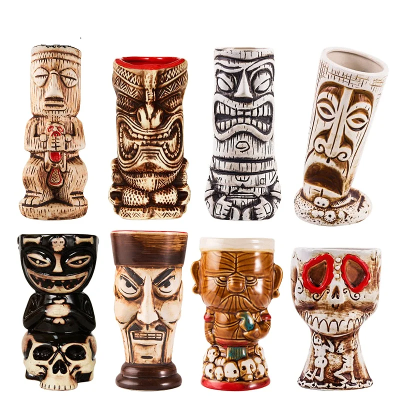 Hawaii Cocktail Cup ceramic Tiki cups zombie ceramic mug Bar Tiki cup ...