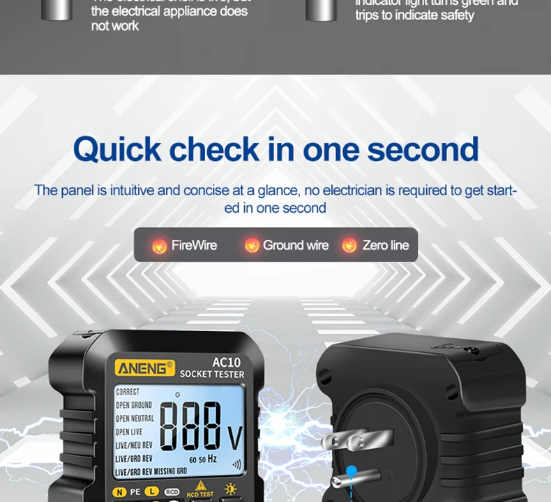 ANENG AC10 Socket Tester - Reliable Plug Detection Tool