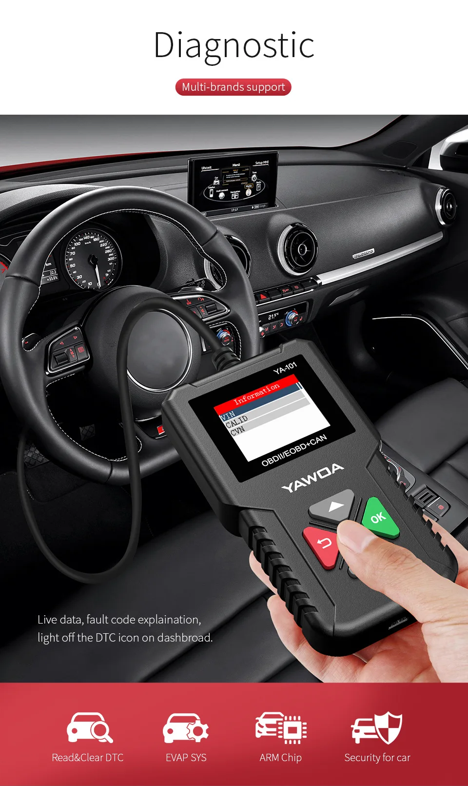 Diagnostic Scanning Tool Obd2 for Korean and Japanese Cars