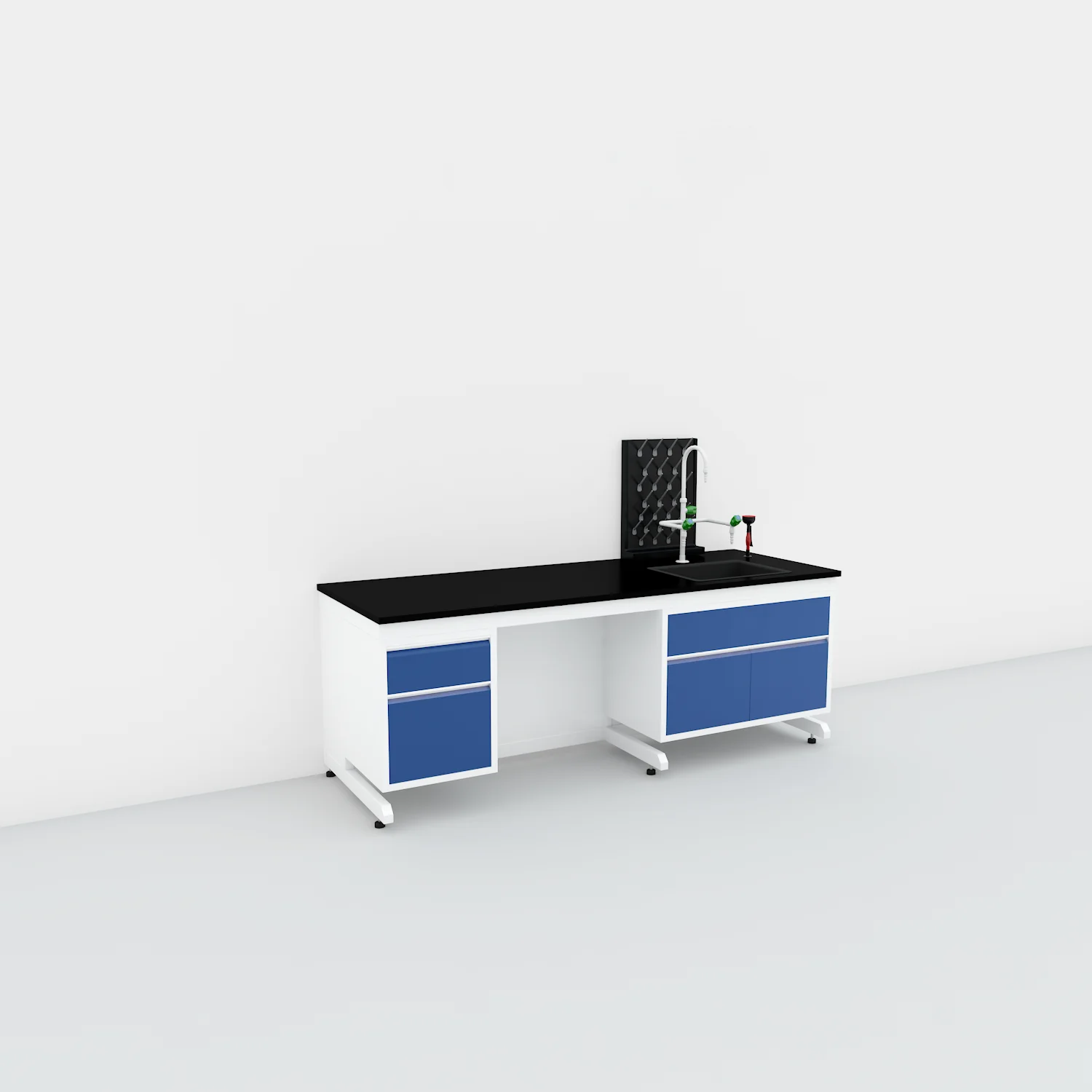 Floor-mounted Laboratory Furniture Wall Bench Work Station Steel Lab ...
