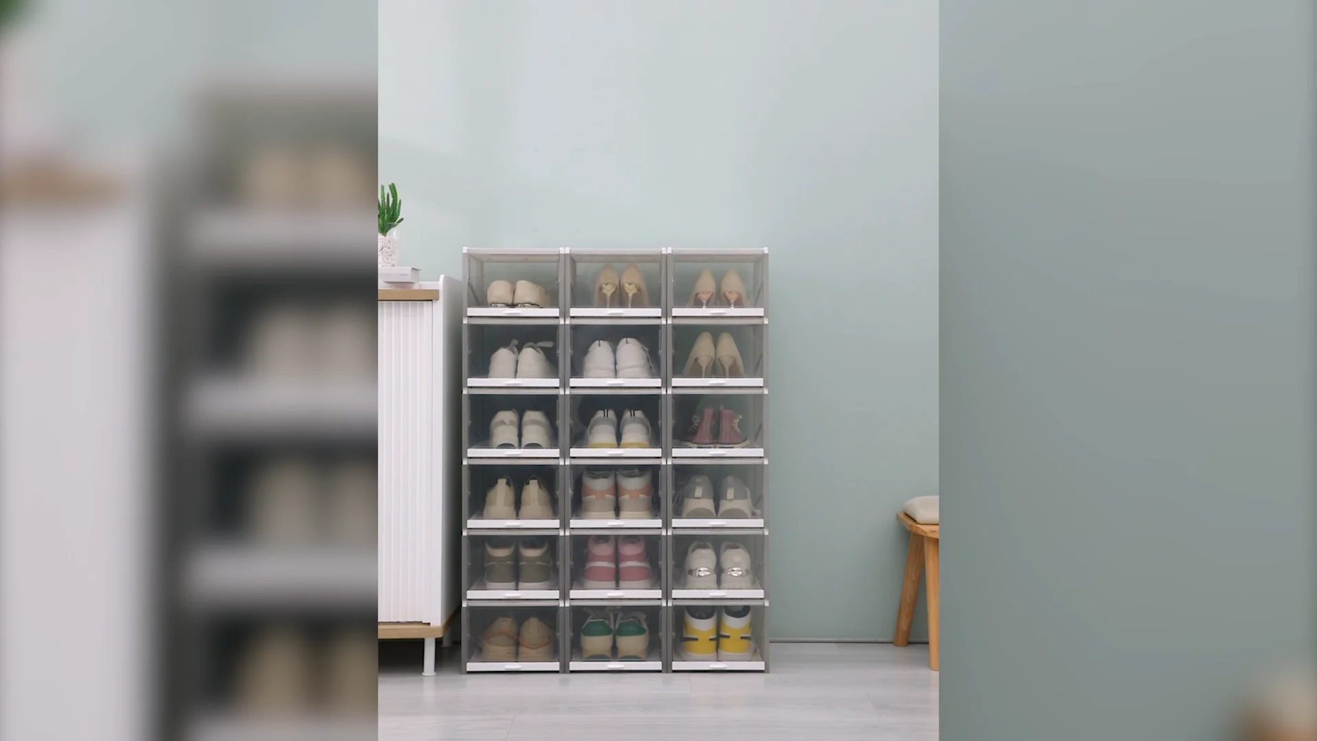 Push-pull Clear Shoe Boxes Stackable Shoe Organizer For Closet Shoes ...