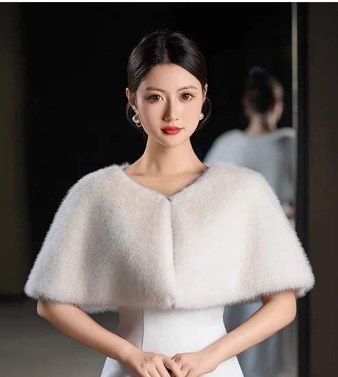 Bridal Hair Shawl for Autumn and Winter - GENUINE LEATHER