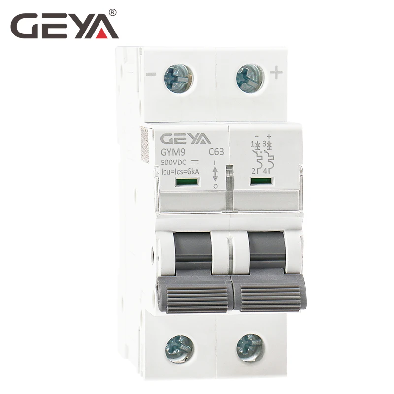 Geya Din 导轨 Dc Mcb 6ka 2 P 63a 500 V 小型断路器直流用于太阳能光伏系统断开开关 Oem Odm - Buy 断开开关，断路器，微型断路器 Product ...