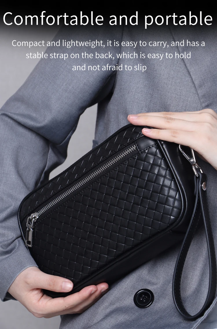Fingerprint Men's Clutch - Secure & Stylish Handbag