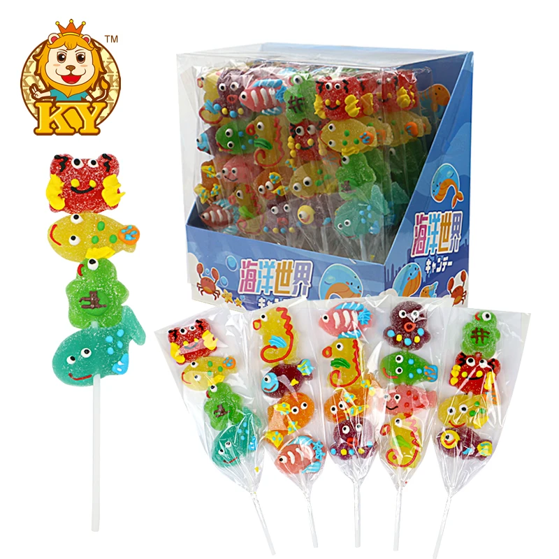High quality sea world ocean animal sugar coated fruity flavor soft ...