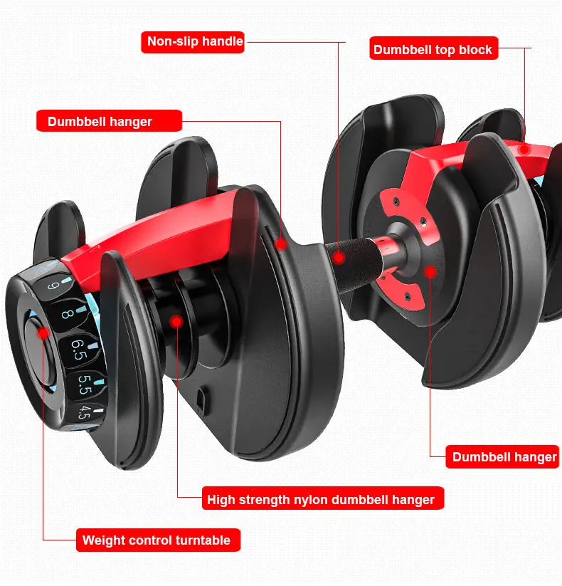 Gbp Adjustable Dumbbell Sets 10-50kg Multiweight Options Weighted ...