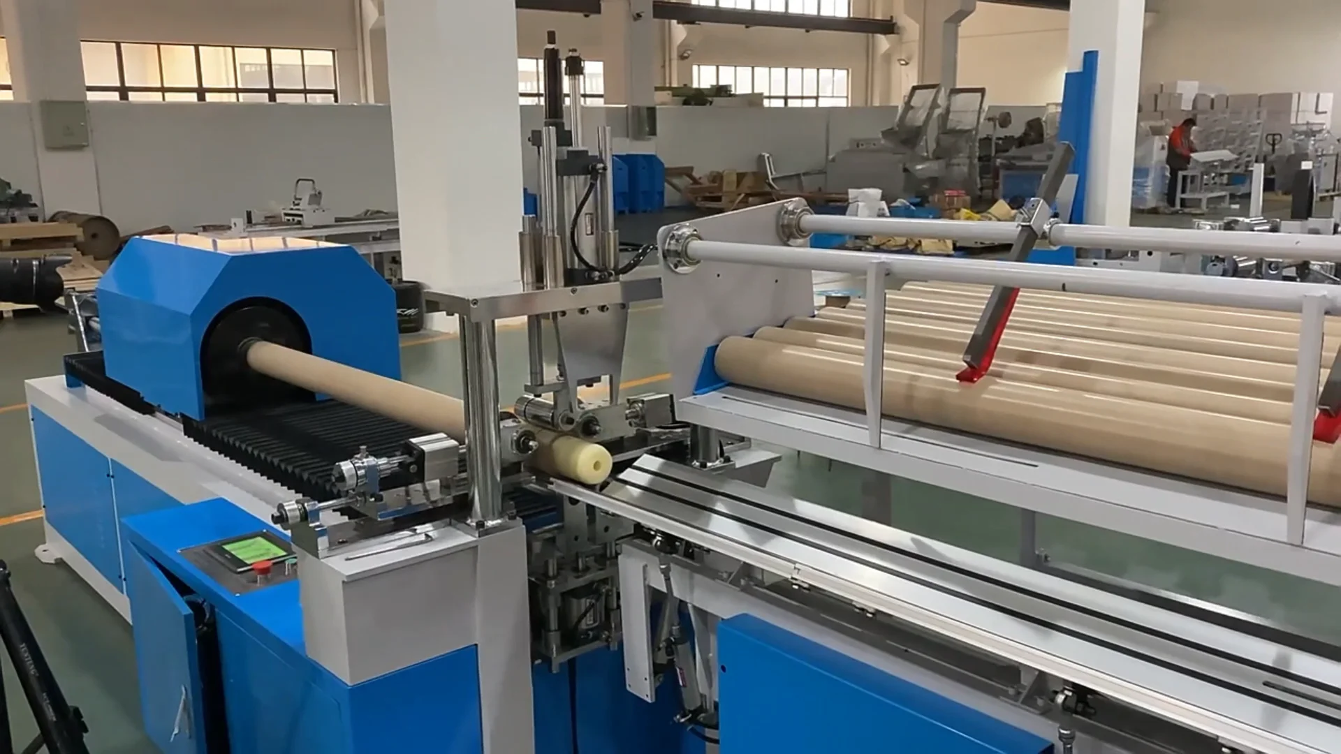 Automatically Shaftless Paper Tube Cutting Machine With Pneumatic ...