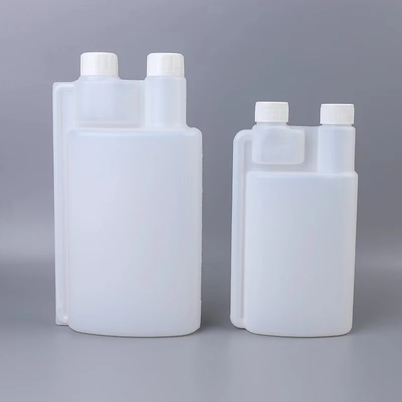 Dual Chamber PE Plastic Bottle 100ml 250ml 500ml 1000ml Twin Neck ...
