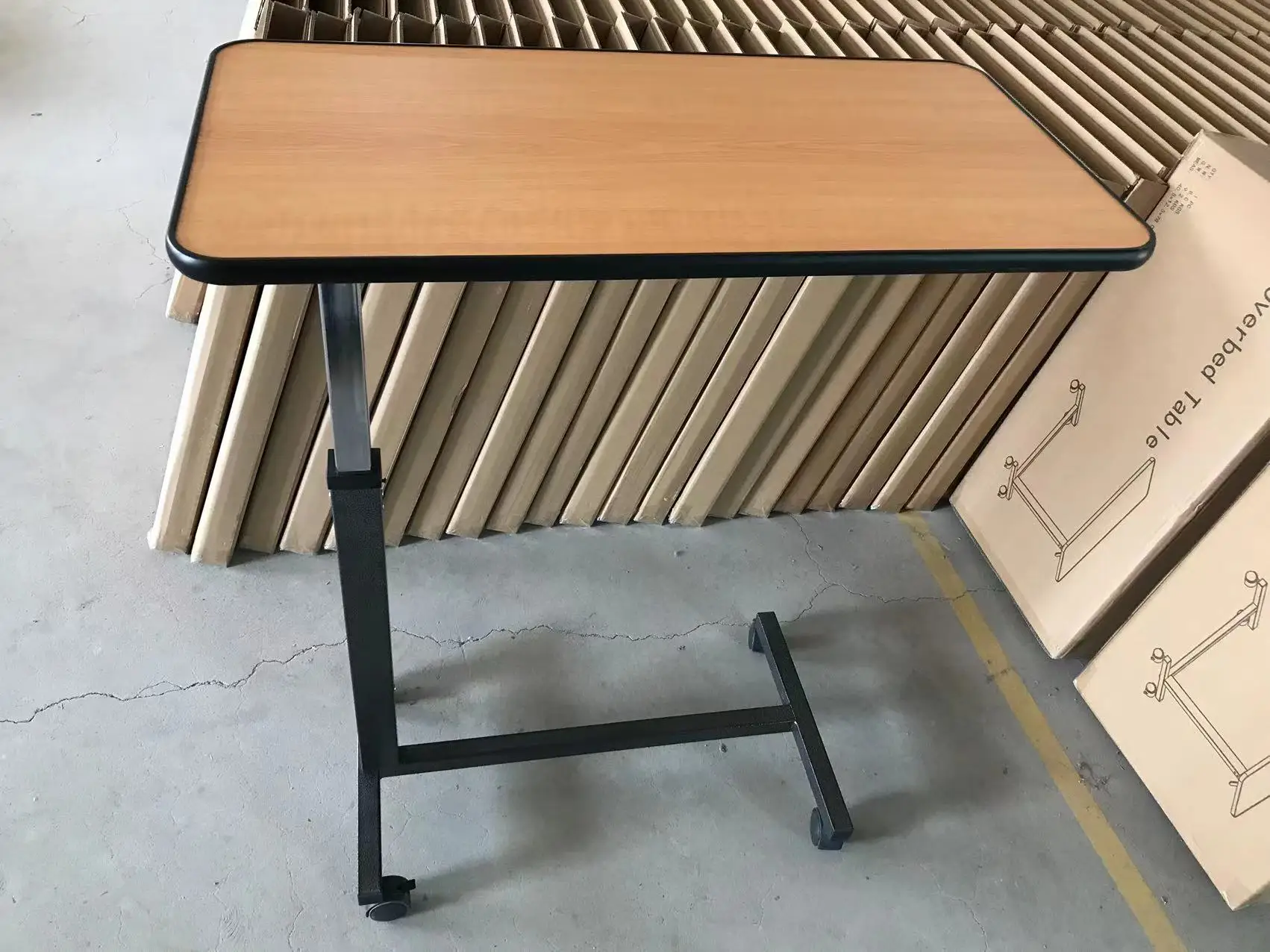 Hospital Movable Over Bed Side Dinning Adjustable Desk Hospital Overbed ...