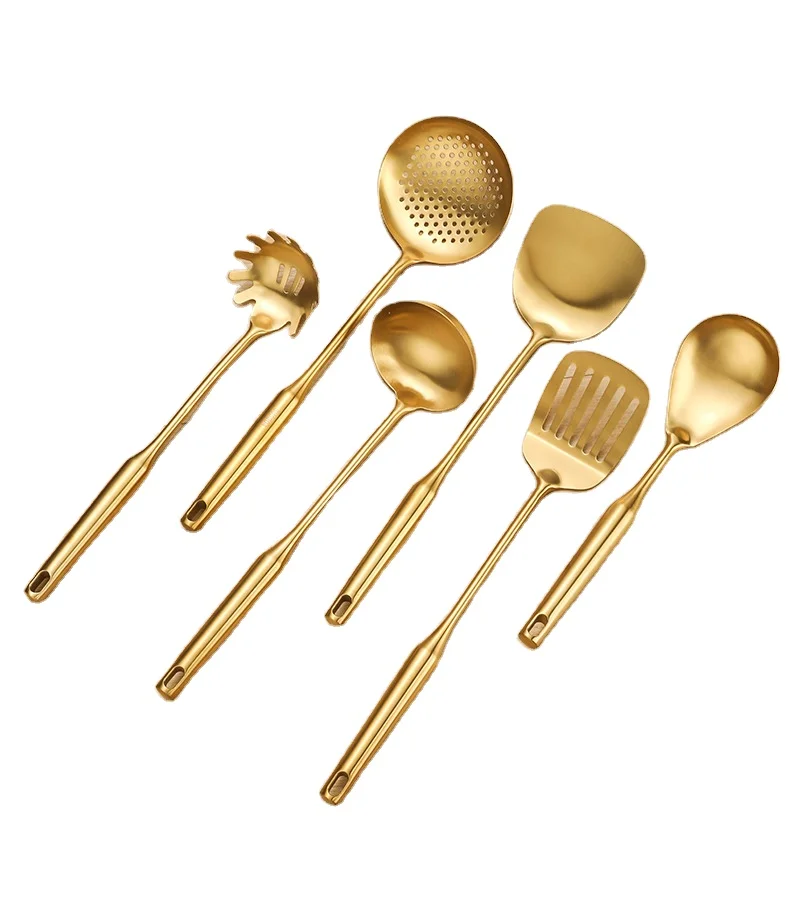 Luxury Golden Buffet Food Ladle Kitchen Utensil Sets - Buy Golden ...