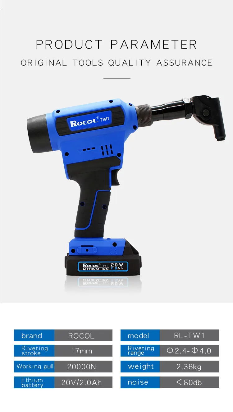 90 Degree Woodworking Electric Cordless Rivet Gun Core Pull Insertion ...