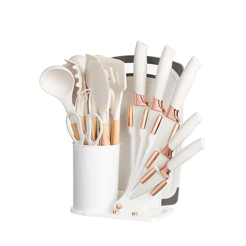 19-in-1 Kitchen Knife Set Knife Sets with Kitchen Cooking Silicone ...