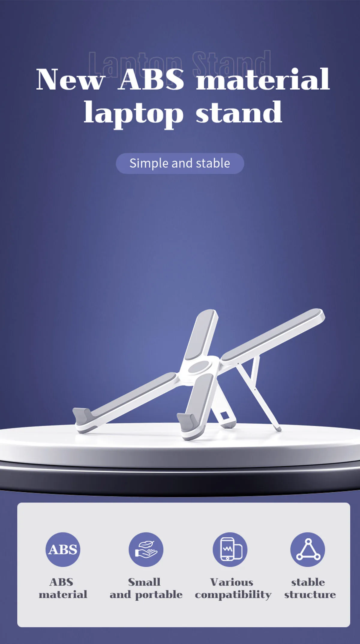 Hight Quality Abs 7 Gear Adjustable Height Laptop Stand For Laptop Dj ...