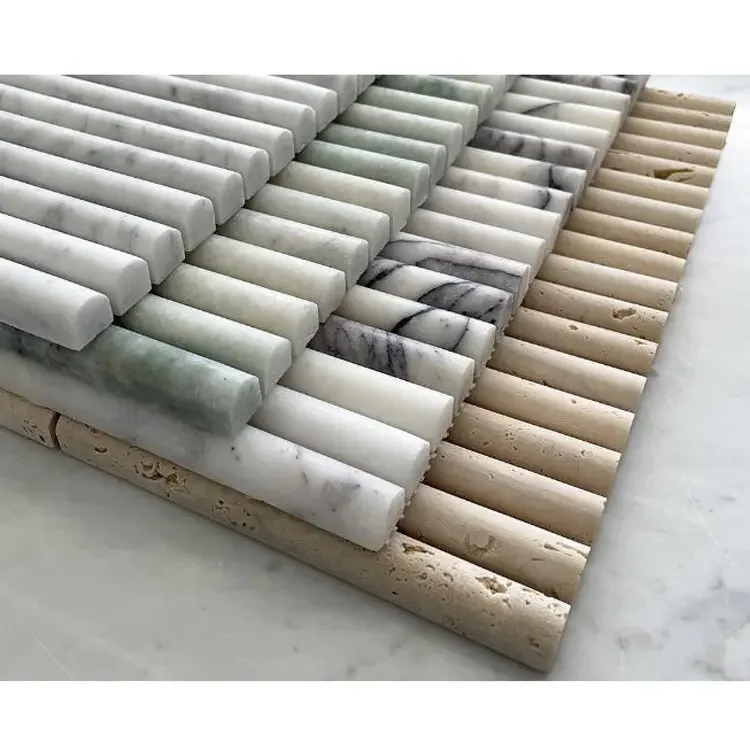 Popular Travertine Fluted Tile Beige Stone Wall Panel Concave Flute ...