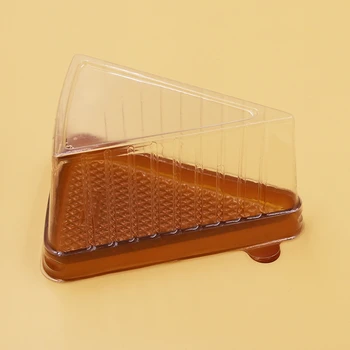 Food Grade Disposable Plastic Slice Triangle Cake Packaging Box - Buy ...