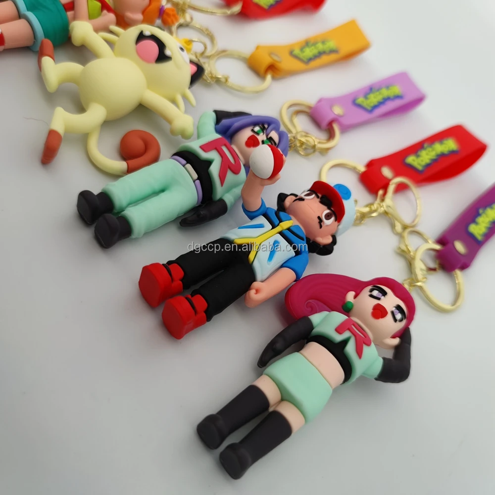 Ash Ketchum Misty Keychain 3d Cartoon Anime Cute Poke Pika Handbag Car ...