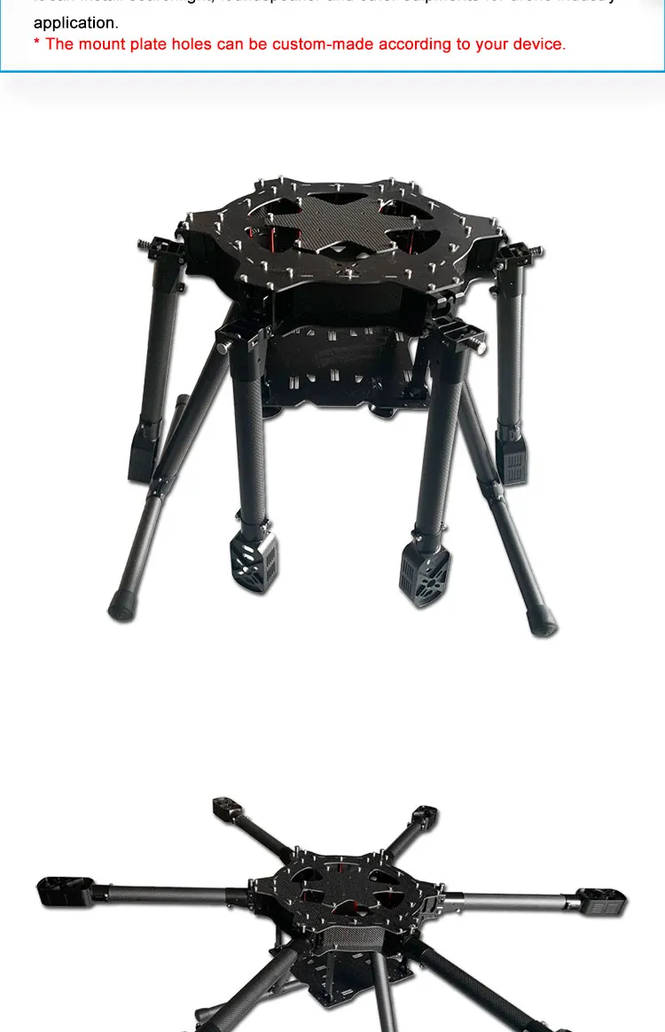 960mm Full Carbon Fiber Hexa-rotor Frame Foldable Arm Hexacopter Frame ...