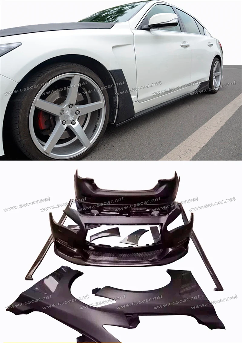 Infiniti Q50 Big Body Kit - Carbon Fiber & Glass Car Bumper