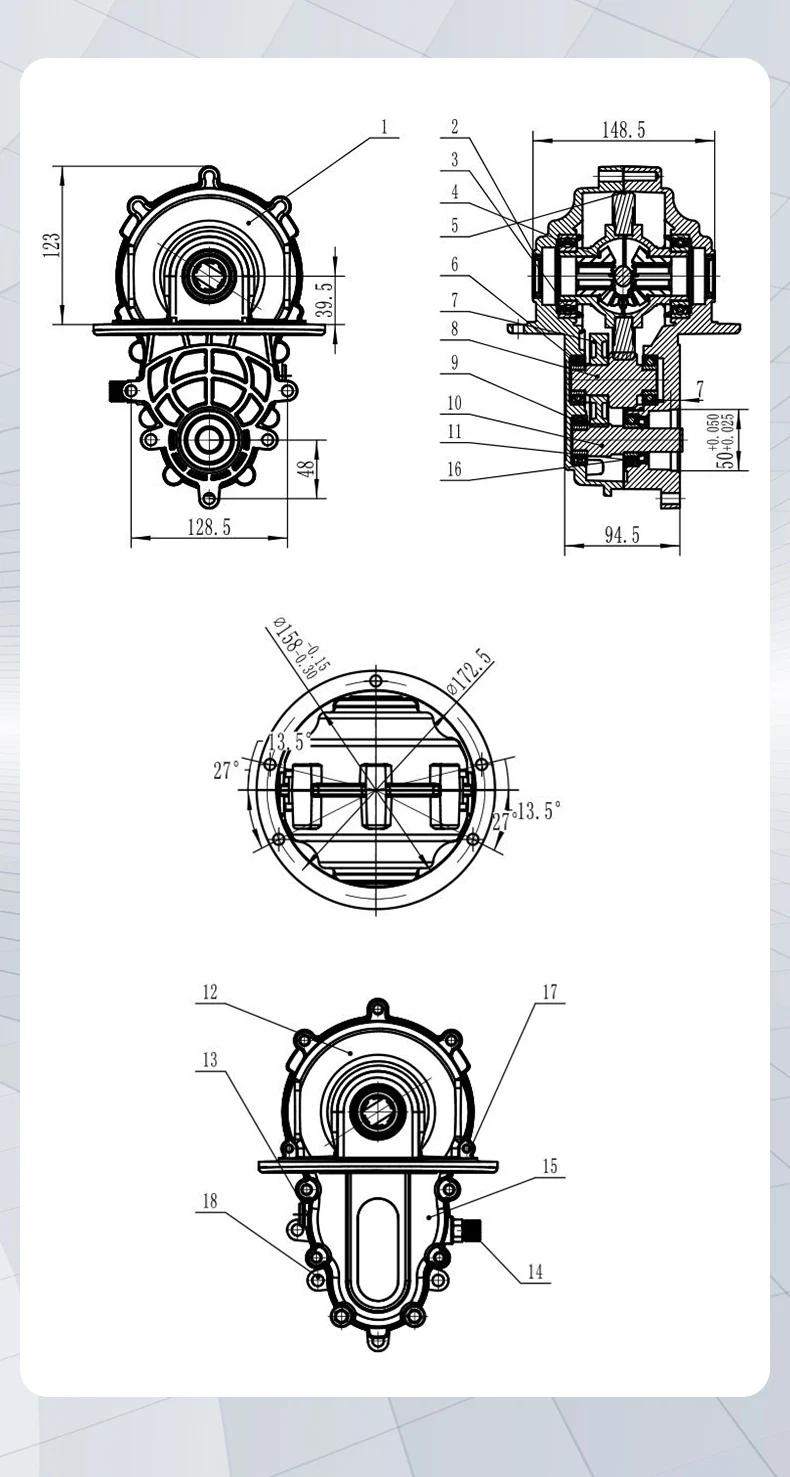 Automatic Transmission Bldc Motor Rear Pedicab Gearbox Kit Helical ...