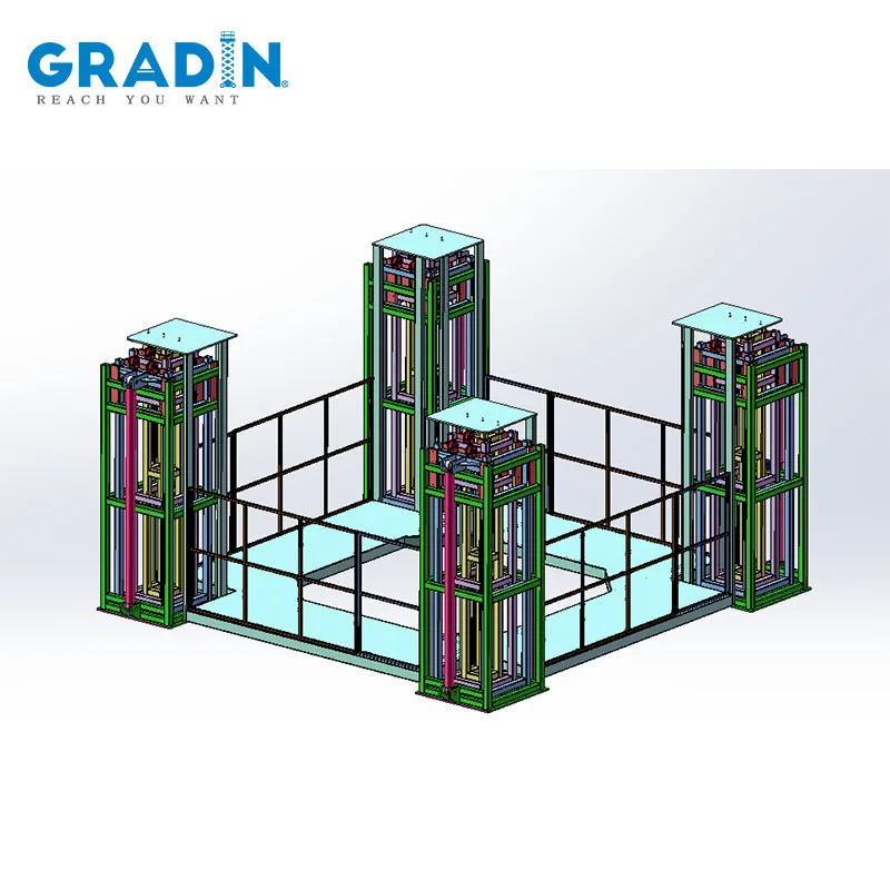 Multi-stage Cylinder Lift Hydraulic Lifting Platform Four-column Hydrogen Energy Assembly ...