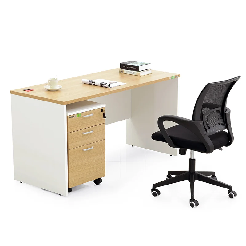 Heavy Duty Oak Office Desk with White Legs - Quality & Style