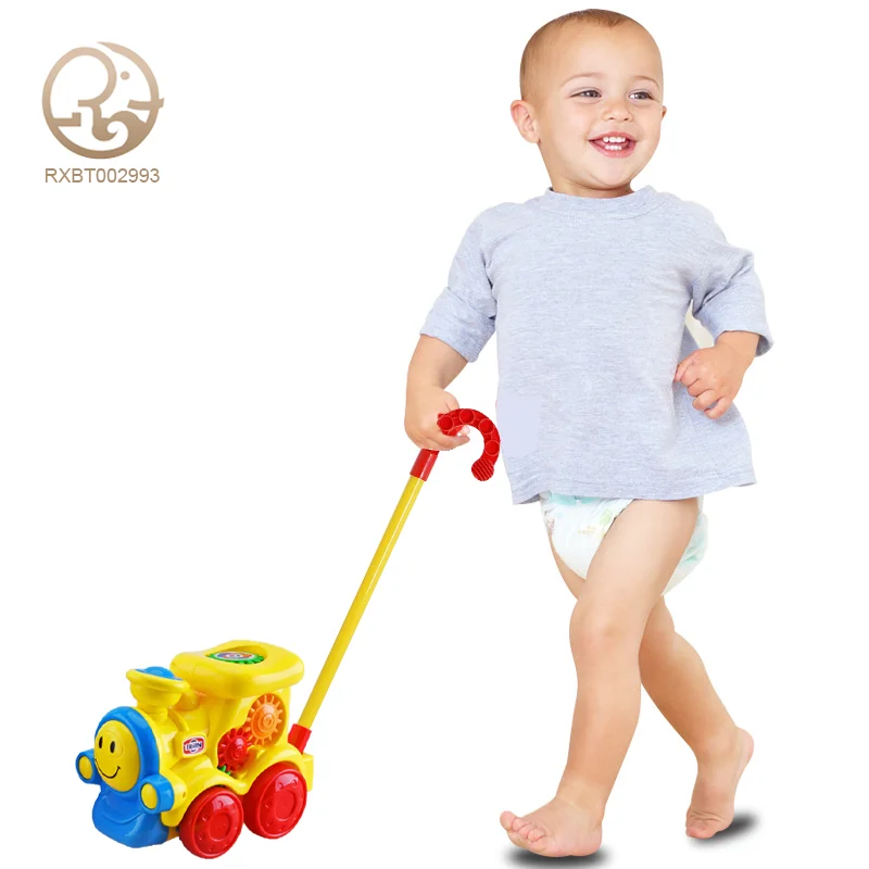 Toddler Push-pull Cartoon Train Toy Baby Trolley Walking Car Children ...