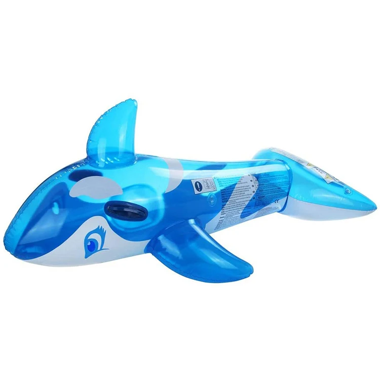 Transparent Blue Inflatable Whale Pool Float Blow Up Floating Animal ...